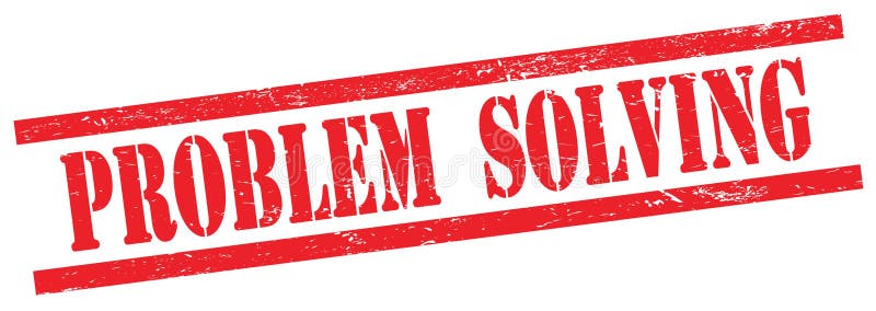 PROBLEM SOLVING Text Written on Blue Vintage Round Stamp Stock ...