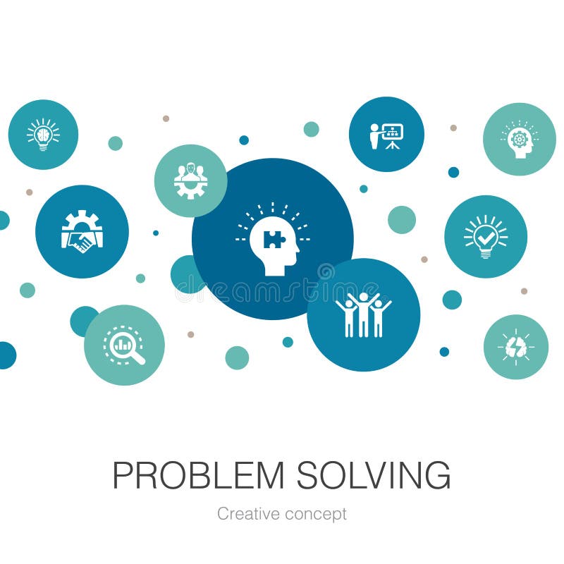 Problem Solving Trendy Circle Template Stock Vector - Illustration of ...