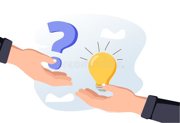Problem Solving Vector Illustration. Two Hands Hold Lightbulb and ...