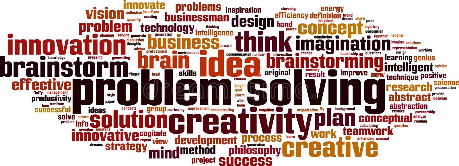 Problem solving word cloud stock vector. Illustration of brain - 184659128