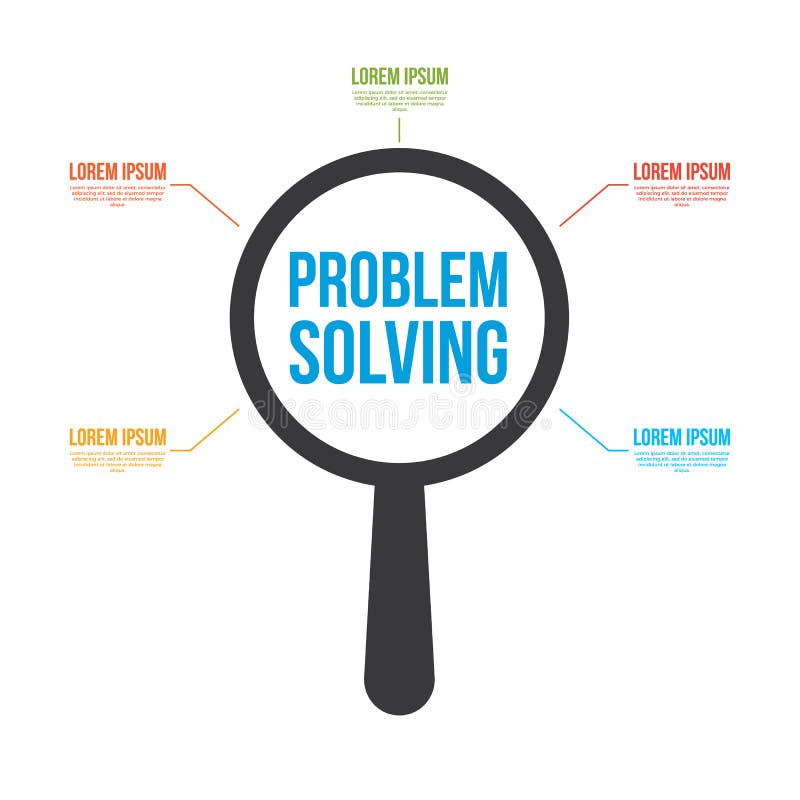 Problem Solving Word Magnifying Glass Stock Vector - Illustration of ...