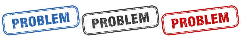 Problem Square Isolated Sign Set. Problem Stamp Stock Vector ...