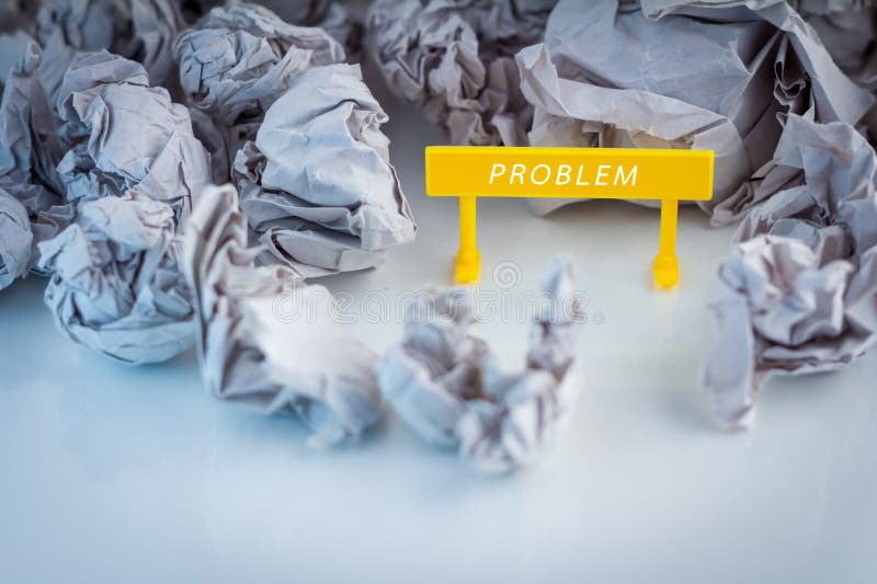 Problem Symbol Sign with Trash Paper Stock Image - Image of ...