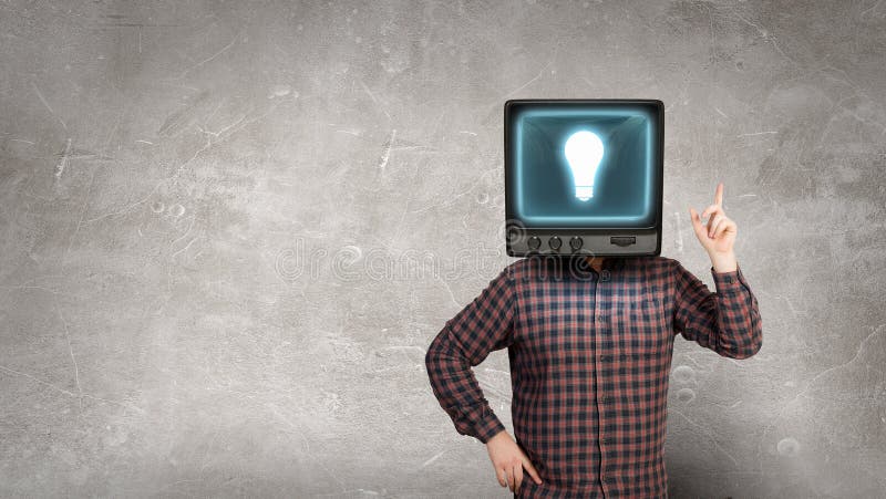 Problem of Television Addiction . Mixed Media Stock Image - Image of ...