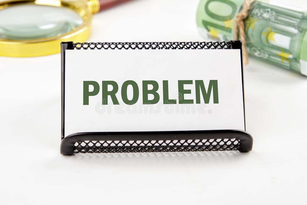 PROBLEM Text on a Business Card in a Composition with Euro Banknotes ...