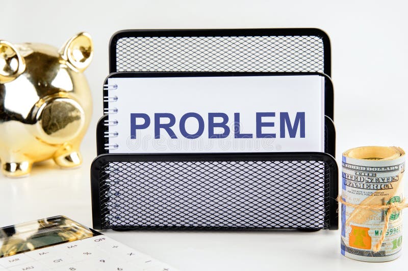 PROBLEM Text in a Notebook on a Stand Stock Image - Image of help, sign ...