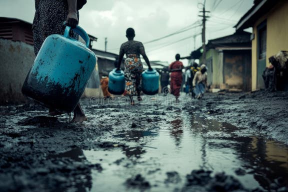 The Problem of Water Shortage in Developing Nations Stock Image - Image ...