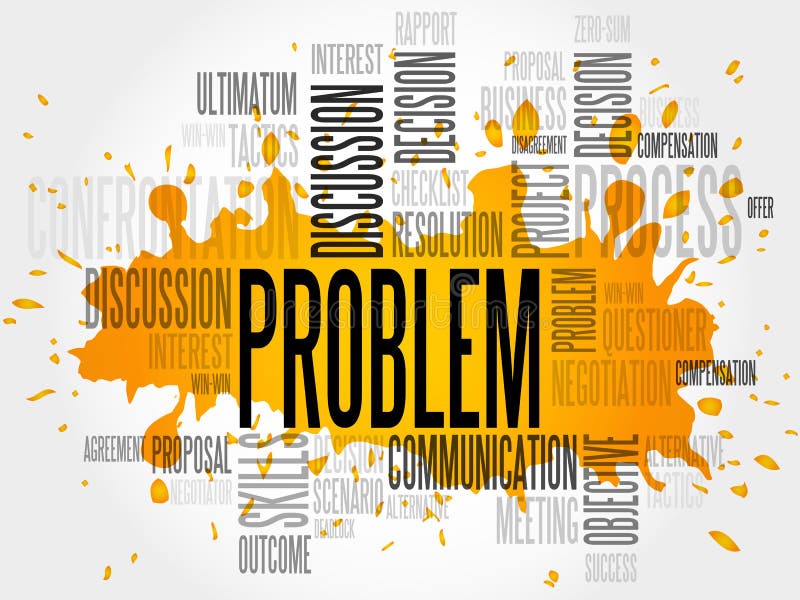 Problem word cloud stock illustration. Illustration of cloud - 200004142