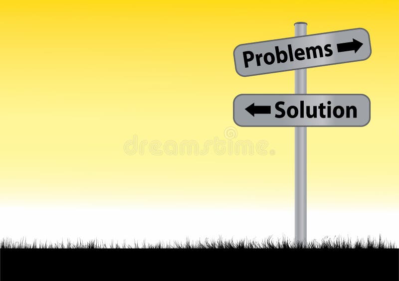 Problemas Y Concepto Del Letrero De Las Soluciones Ilustración del ...