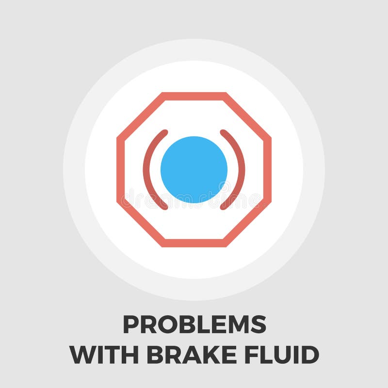 Problems with Brake Fluid Icon Flat Stock Vector - Illustration of ...