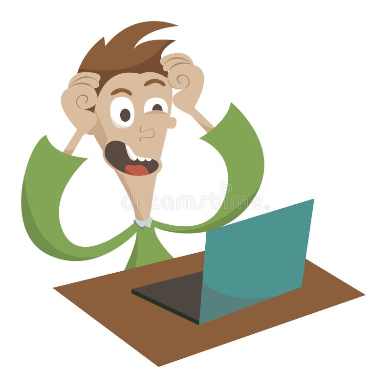 Computer problems stock illustration. Illustration of tired - 7066809