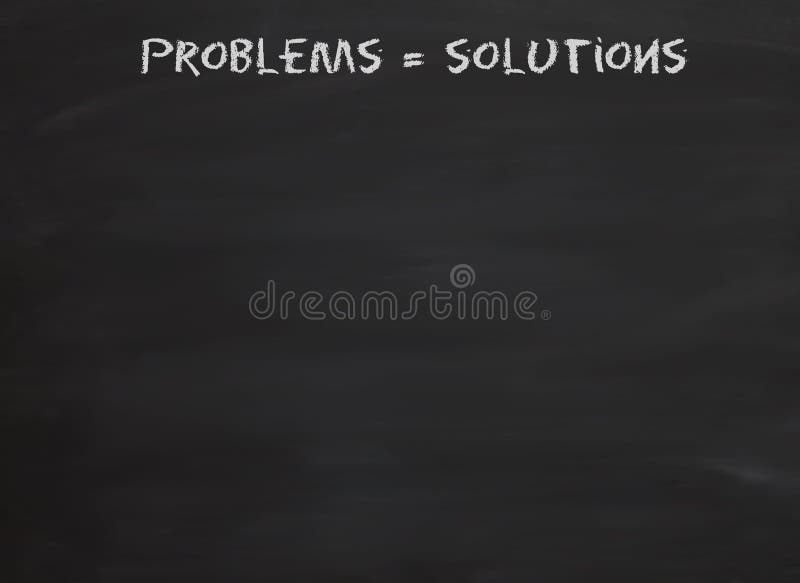 Problems equal solutions stock illustration. Illustration of blackboard ...