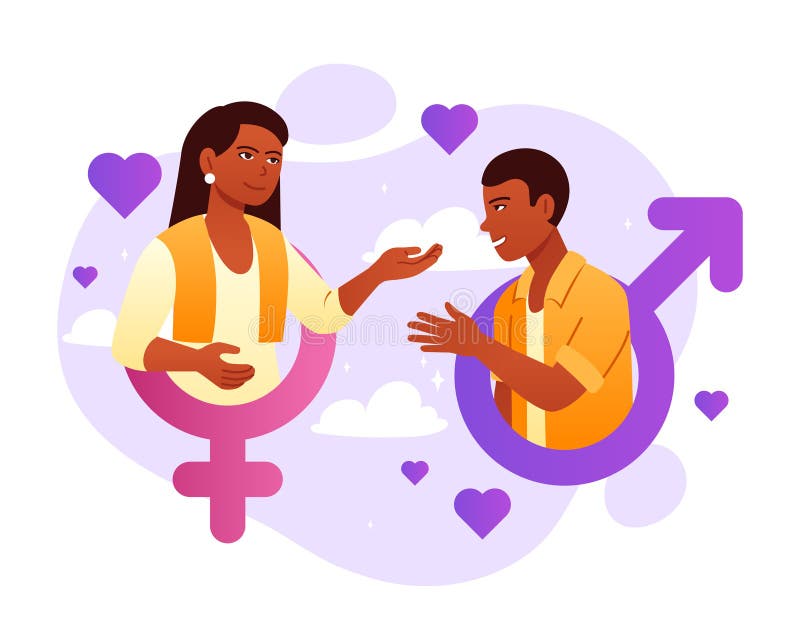 Problems gender equality stock vector. Illustration of icon - 270597172