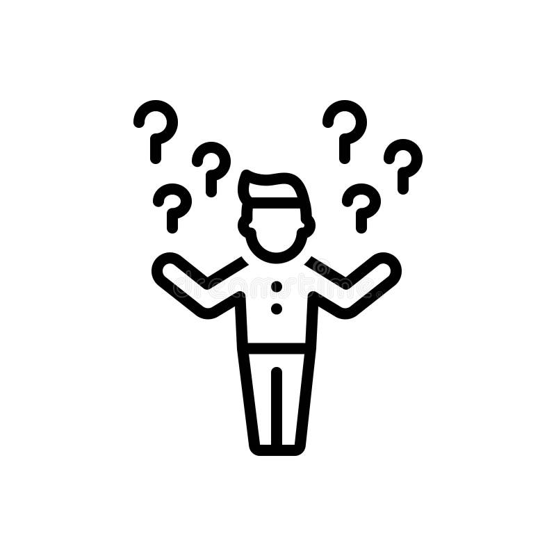 Black Line Icon for Problems, Complication and Eager Stock Illustration ...