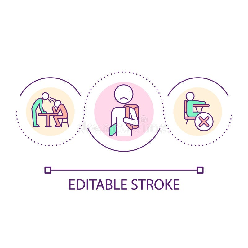 Problems at School Loop Concept Icon Stock Vector - Illustration of ...