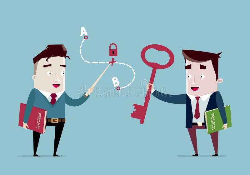 Problems and Solutions: Businessman with Key Solving Problem Stock ...