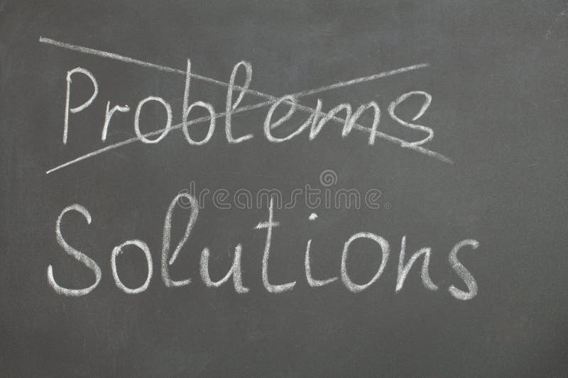 Problems and solutions. stock image. Image of board, word - 8035039