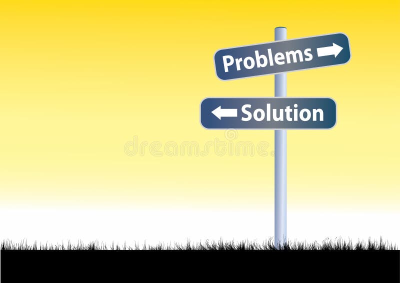 Problems and Solutions Road Sign Illustration Stock Vector ...