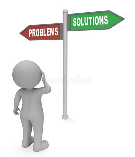 Problems Solutions Sign Means Difficult Situation and Complication 3d ...