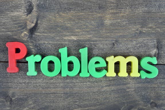 Problems on wooden table stock image. Image of colorful - 74534069