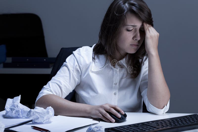 Problems at Work during Overtime Stock Photo - Image of lazy, depressed ...