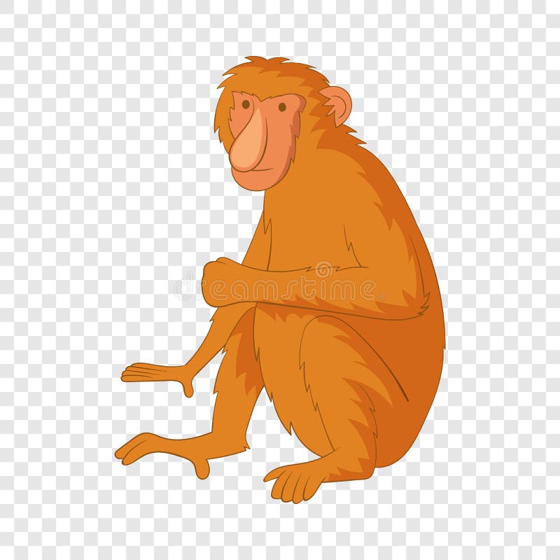 Proboscis Monkey Icon, Cartoon Style Stock Vector - Illustration of ...
