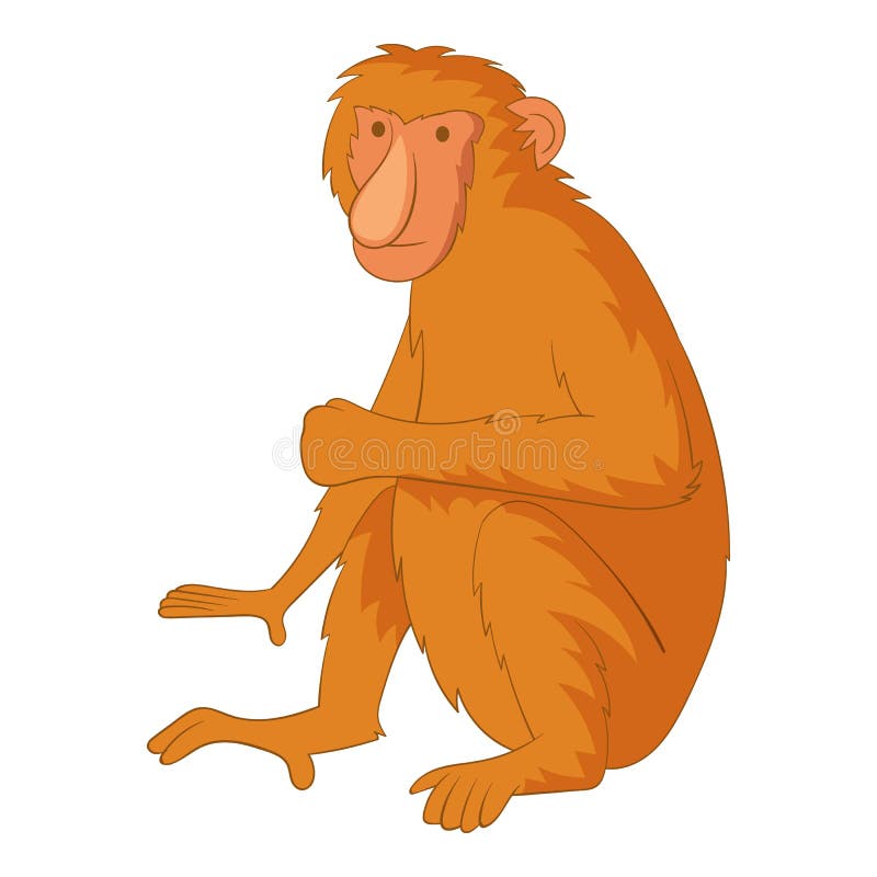 Proboscis Monkey Icon, Cartoon Style Stock Vector - Illustration of ...