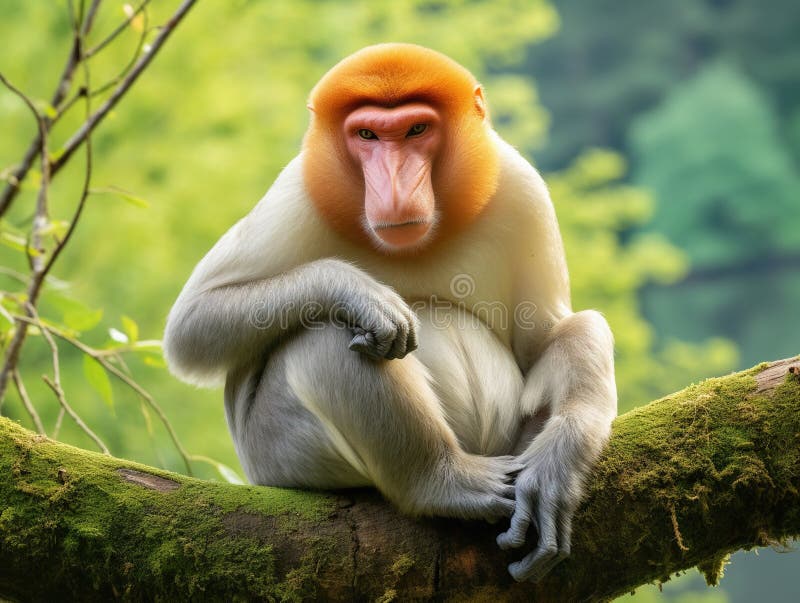 Proboscis monkey stock illustration. Illustration of jungle - 293682360