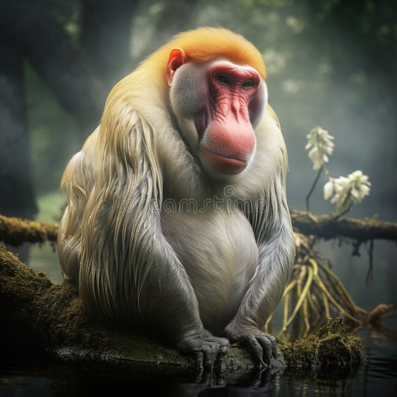 Proboscis monkey stock illustration. Illustration of long - 293694408