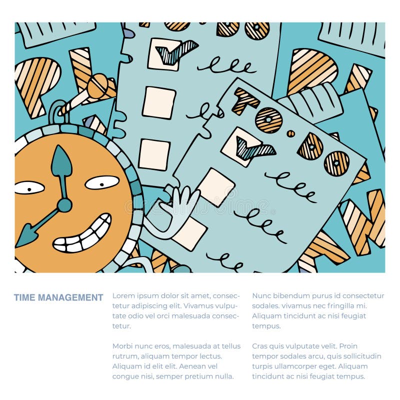 Time Management and Procrastination Stock Vector - Illustration of list ...