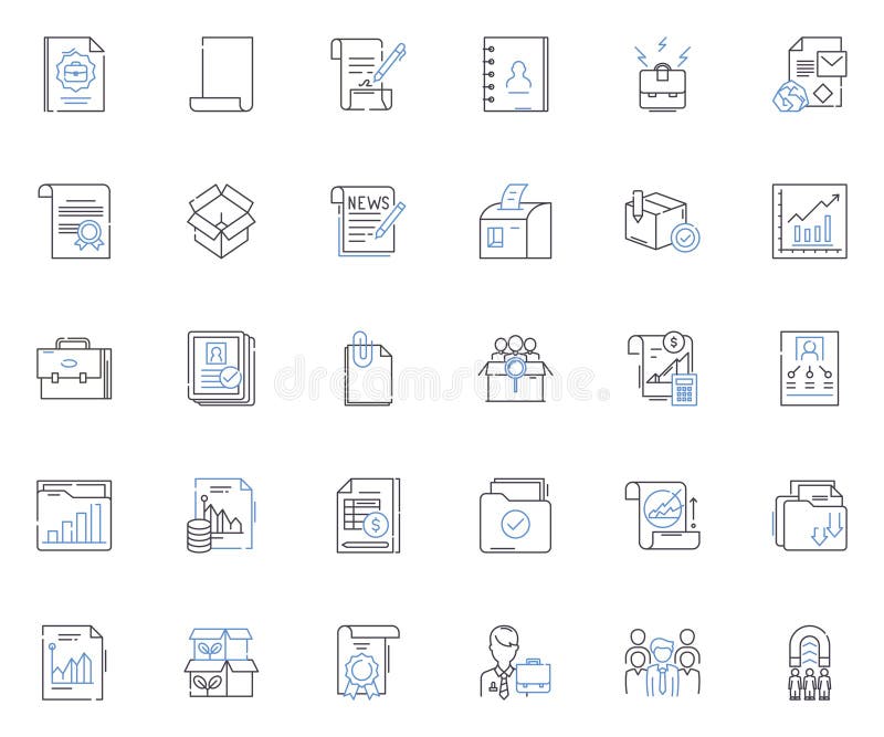 Procedural Documents Line Icons Collection. Templates, Guidelines ...