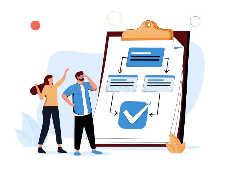 Procedure As Work Flow Process Steps Scheme Document Tiny Person ...