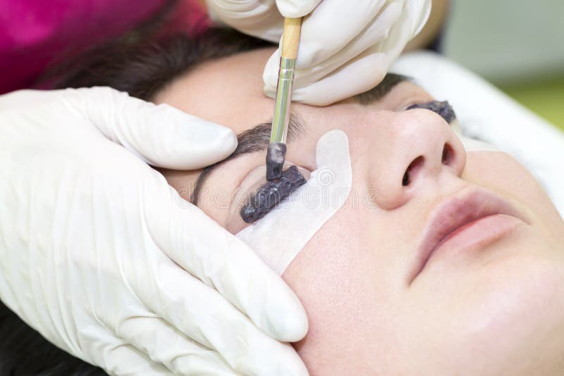 Procedure for Eyelash Extensions, Eyelashes Lamination Stock Image ...