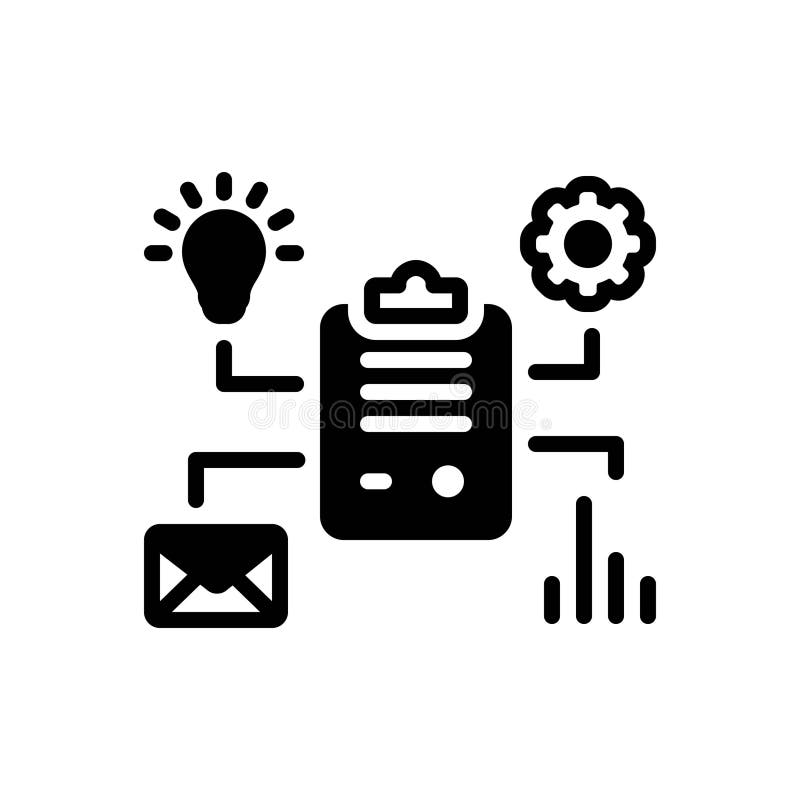 Black Solid Icon for Procedure, Process and Action Stock Vector ...