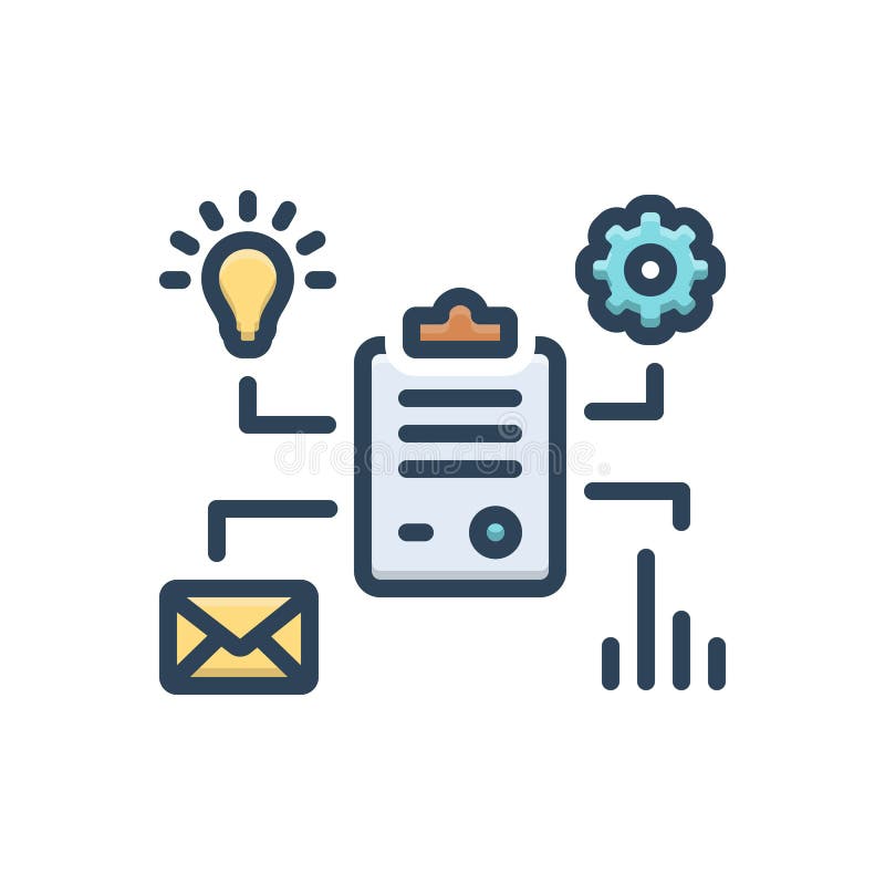 Color Illustration Icon for Procedure, Process and Action Stock ...