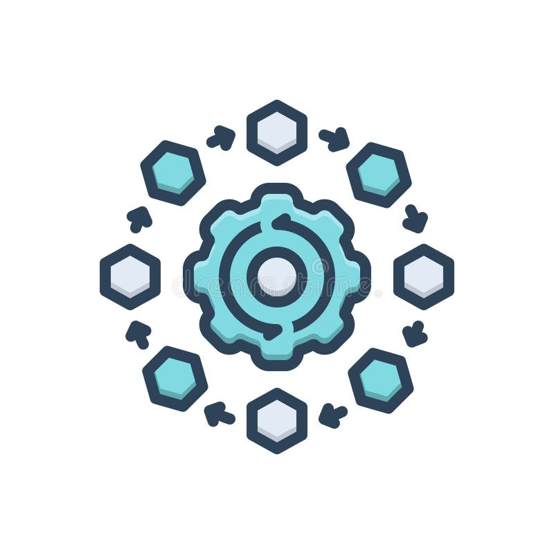 Color Illustration Icon for Procedure, Workflow and Setting Stock ...