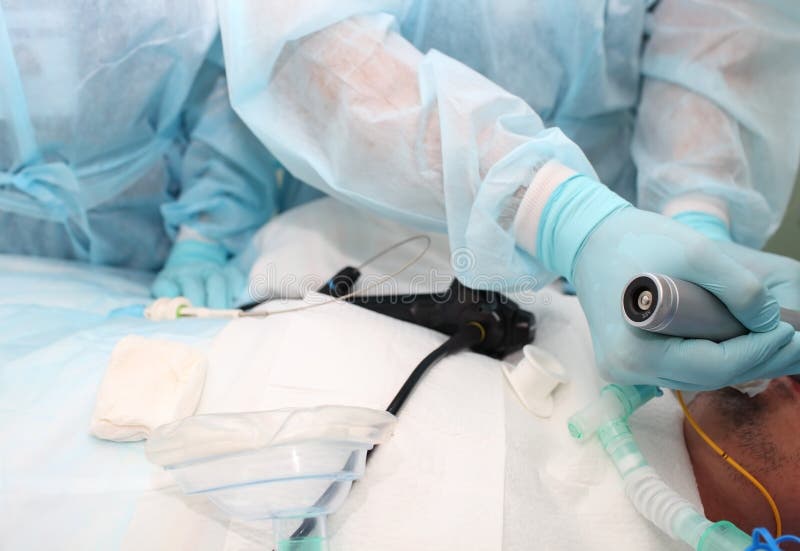 Procedure with Patient Joint with the Artificial Lung Ventilator Stock ...