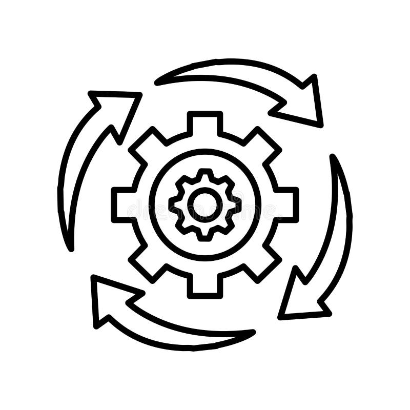 Procedure, Process, Processing Line Icon. Outline Vector Stock Vector ...