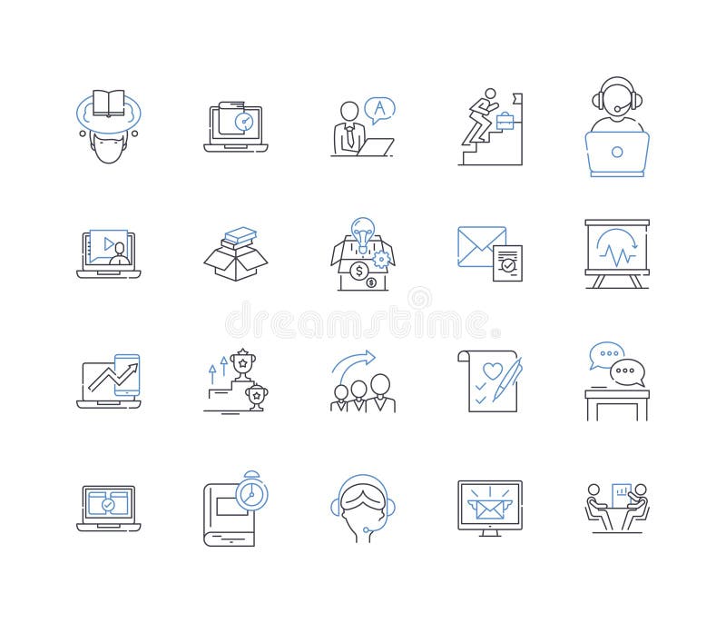 Procedure Strategy Line Icons Collection Planning Execution Efficiency Optimization