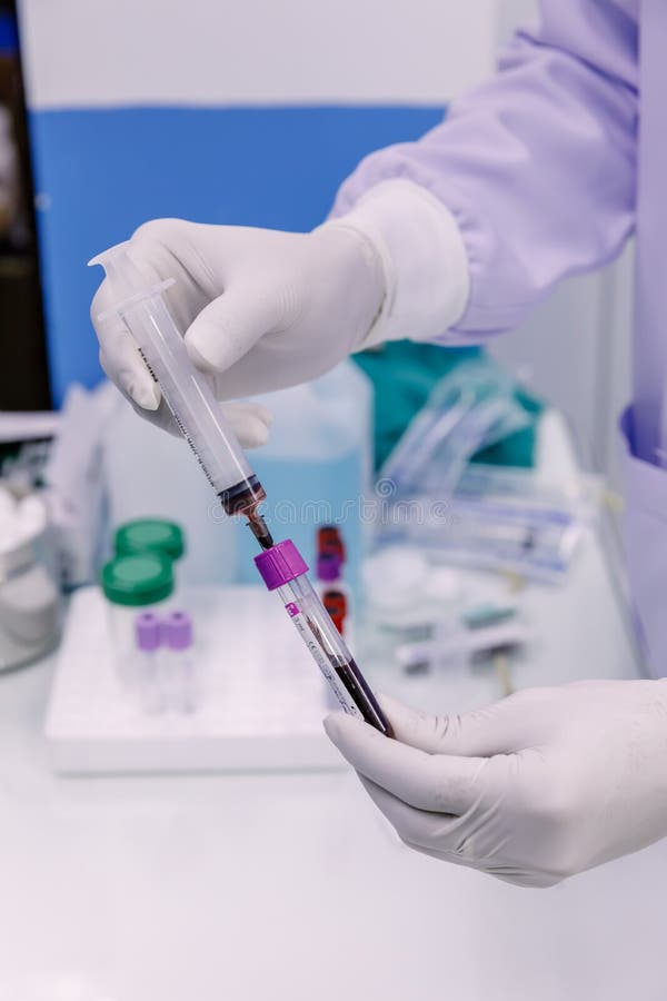 The Procedure Use Needle of Blood Collection from the Patient`s Stock ...