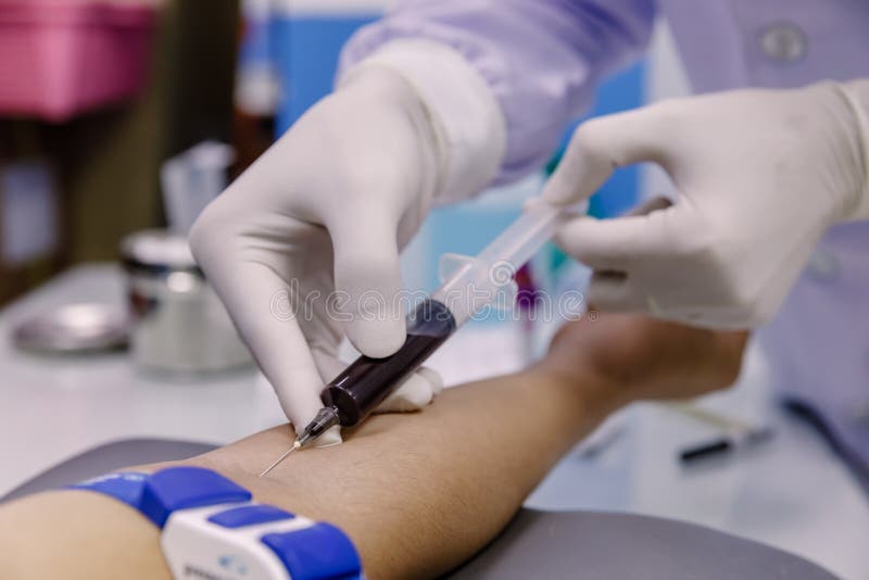 The Procedure Use Needle of Blood Collection from the Patient`s Stock ...