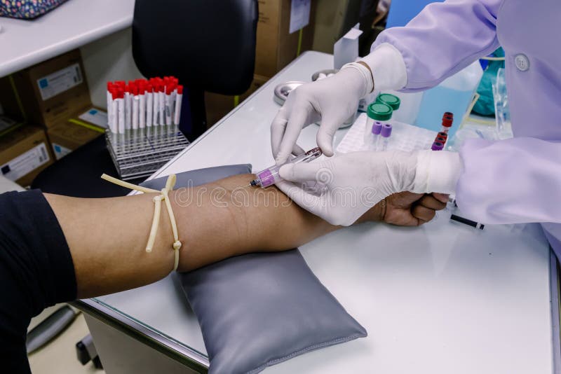 The Procedure Use Needle of Blood Collection from the Patient`s Stock ...