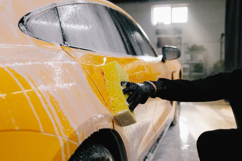 Procedure of Washing Car with Soap Solution before Auto Detailing ...