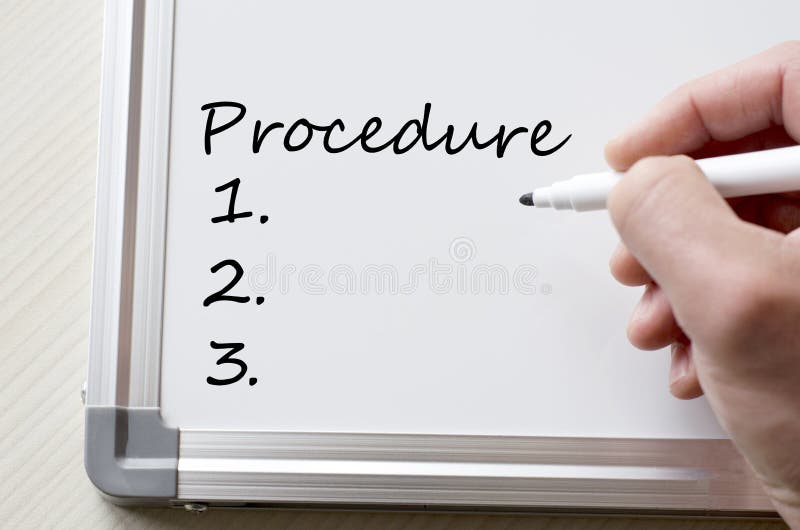 Procedure Written on Whiteboard Stock Image - Image of flow, plan: 89524651
