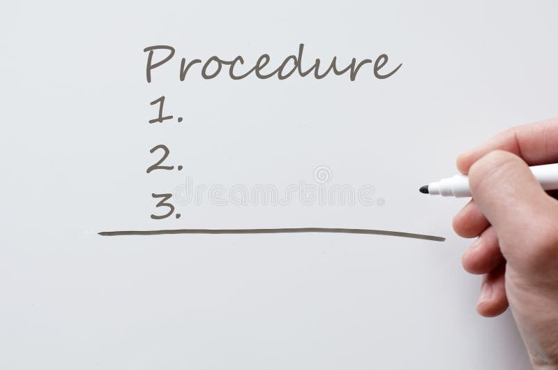 Procedure Written on Whiteboard Stock Image - Image of comply ...