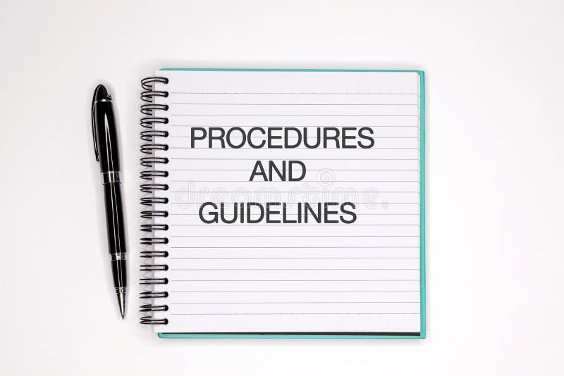 Procedures and Guidelines Text on Note Pad Stock Image - Image of ...