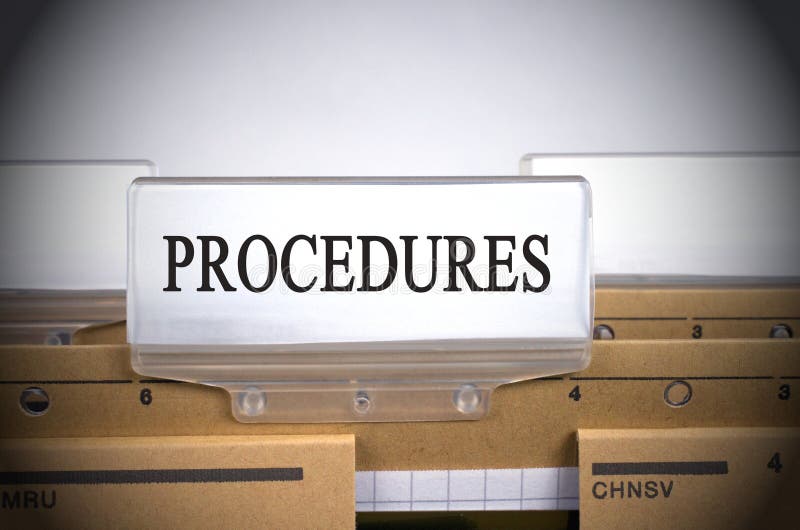 Procedures Register Folder Index in the Office Stock Photo - Image of ...