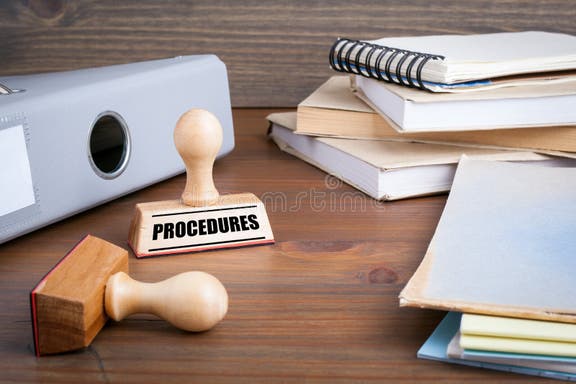 Procedures. Rubber Stamp on Desk in the Office Stock Photo - Image of ...