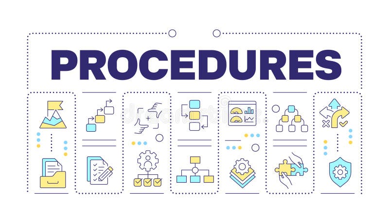 Procedures Word Concept Isolated on White Stock Vector - Illustration ...