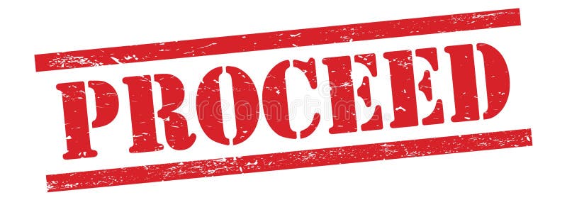 PROCEED Text on Red Grungy Lines Stamp Stock Illustration ...